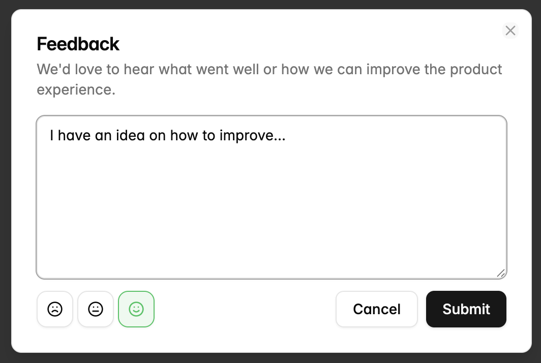 Provide feedback