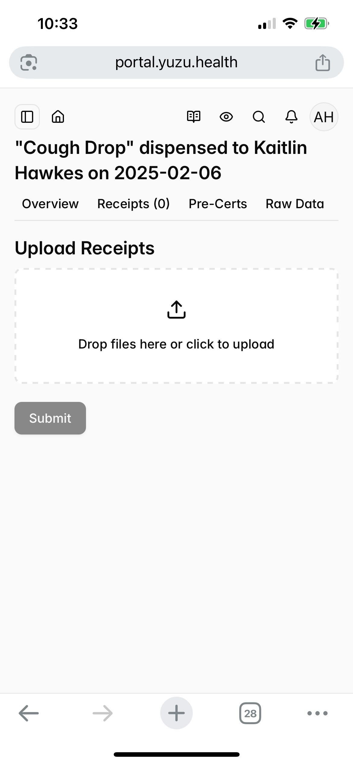 Managing member receipts